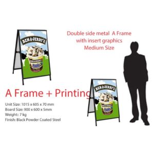 Double side metal A Frame with insert graphics ( 600x900mm ) | Top Signage